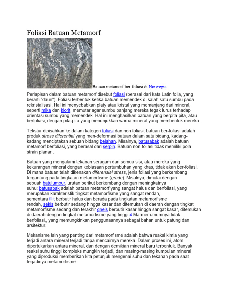 Foliasi Batuan Metamorf | PDF