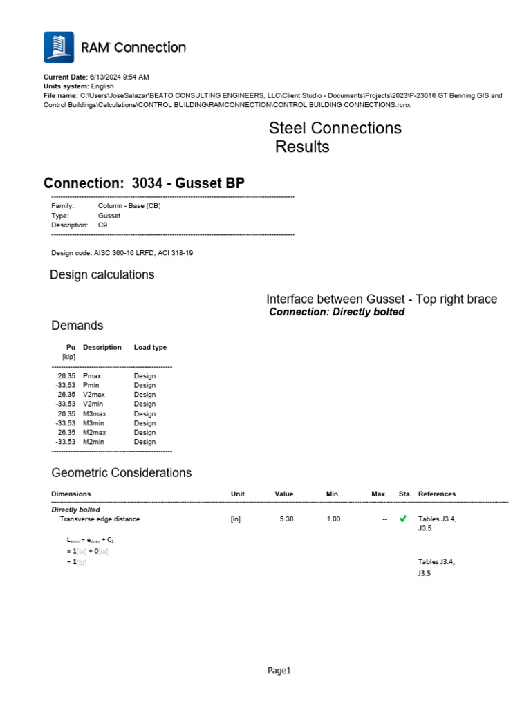 RAM Connection Standalone Report V6.1 | PDF