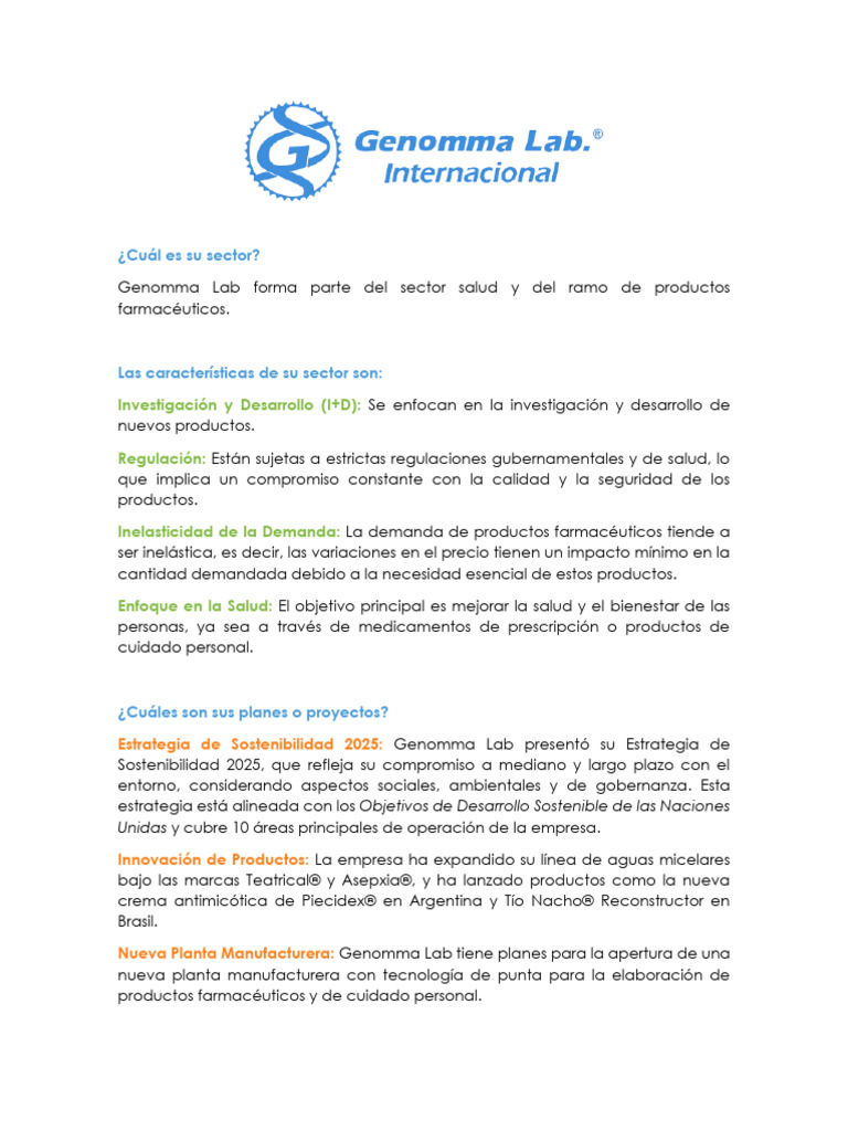 Genomma Lab | PDF | Sustentabilidad | Investigación y desarrollo