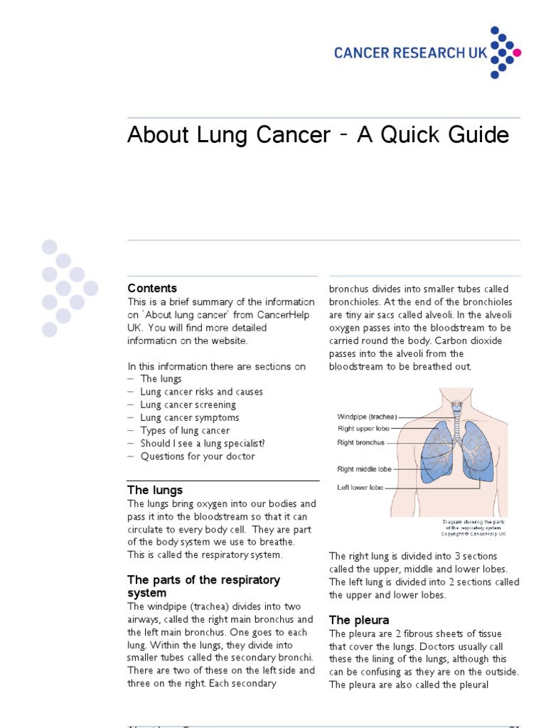 About Lung Cancer - A Quick Guide | PDF | Science & Mathematics