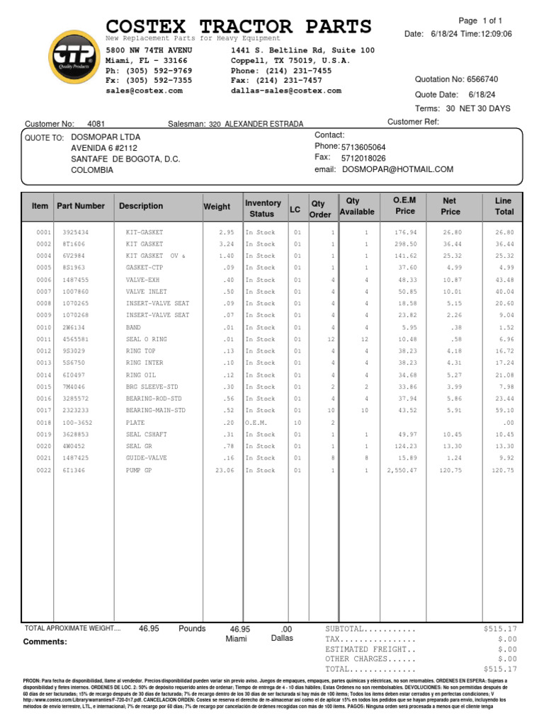 CTP Quote 6566740 | PDF