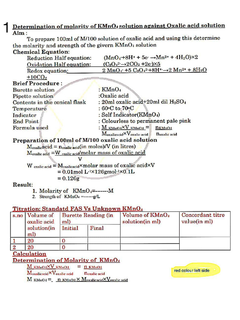 Chemistry Observation Note | PDF
