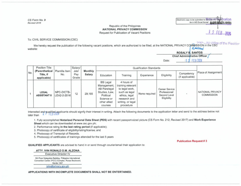 Notice of Publication LEA II PDD | PDF