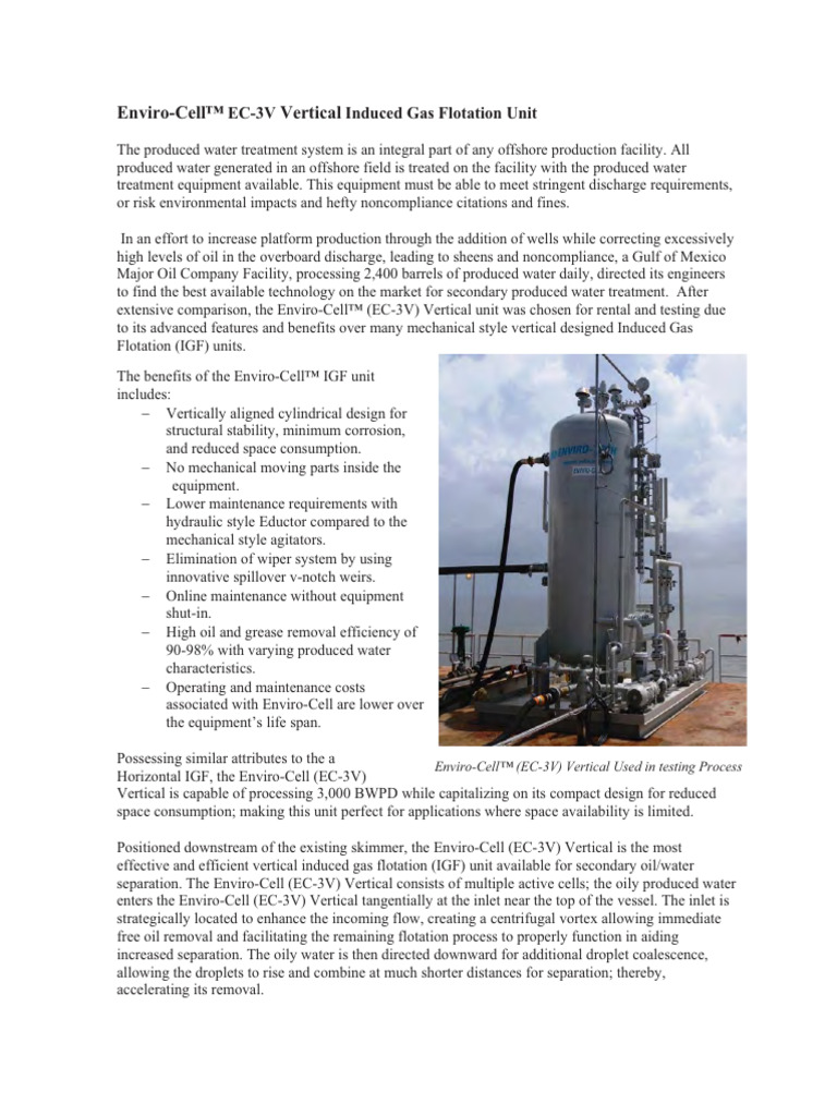 Enviro-Tech - Cell EC-3V Vertical IGF Unit | PDF | Water | Flow Measurement
