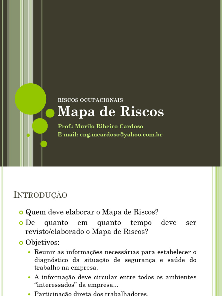 Riscos Ocupacionais - Mapa de Riscos | Download grátis PDF | Mapa