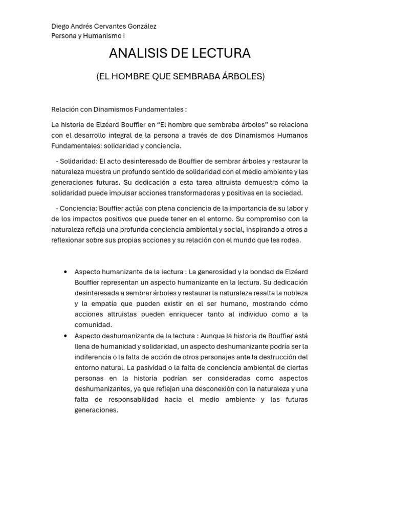 Análisis de Lectura Diego Cervantes | PDF