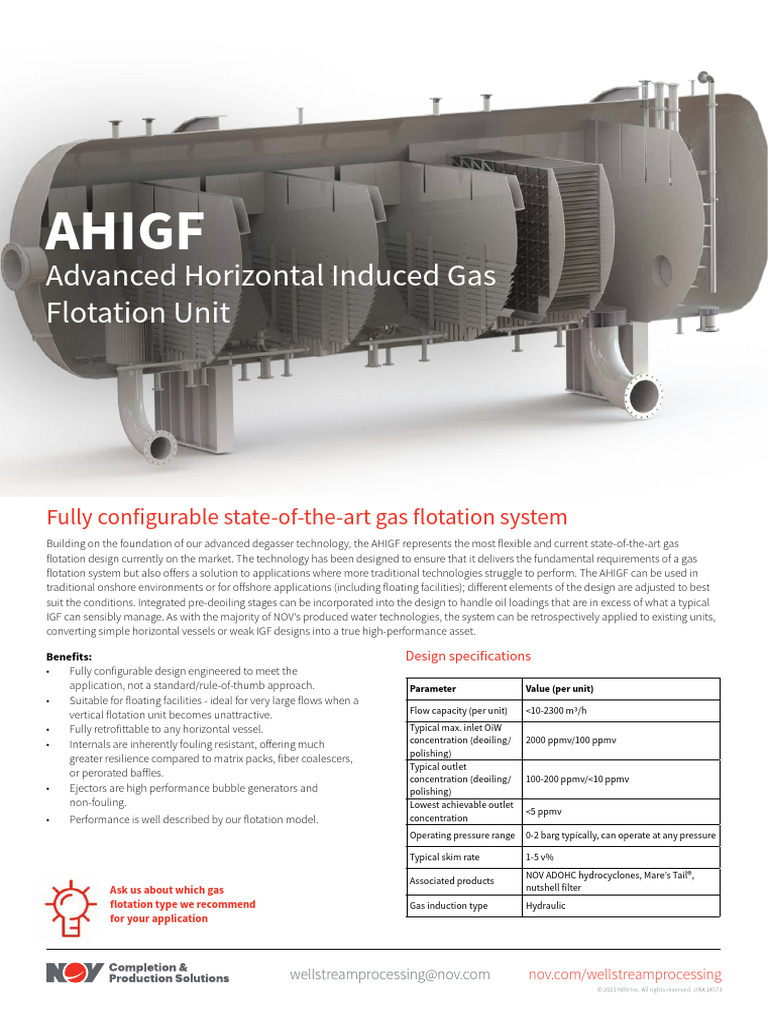 NOV - Advanced Horizontal IGF Unit Data Sheet | PDF | Gases