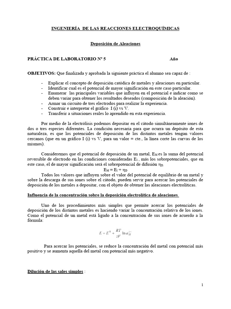 P05-Deposición de Aleaciones | PDF | Sal (química) | Rieles