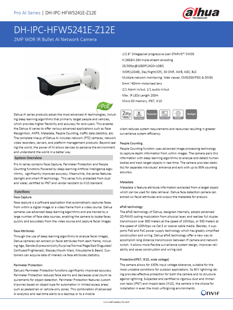 DH Ipc Hfw5241e Z12e | PDF | Deep Learning | Camera