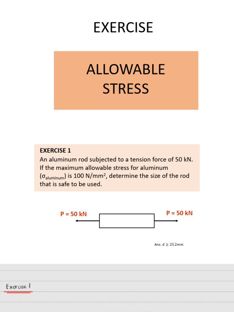 Exercise (Allowable Stress) | PDF
