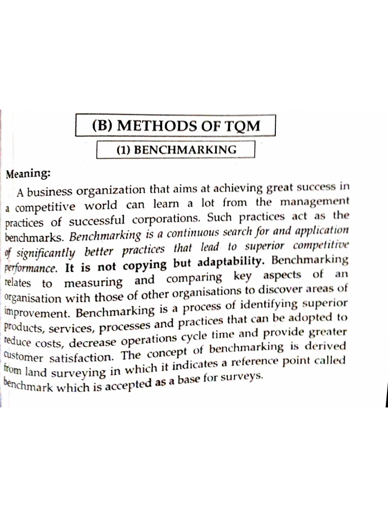 Methods of TQM | PDF