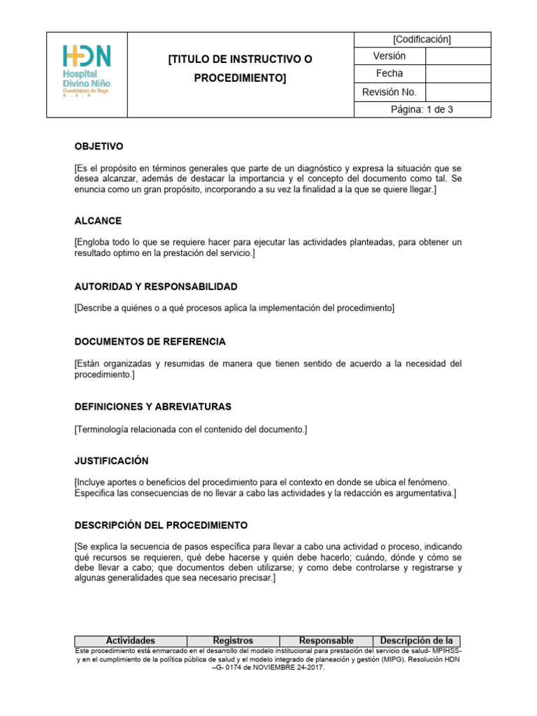 Formato Instructivos o Procedimientos AP-210-FO-008-2022 | PDF | Planificación