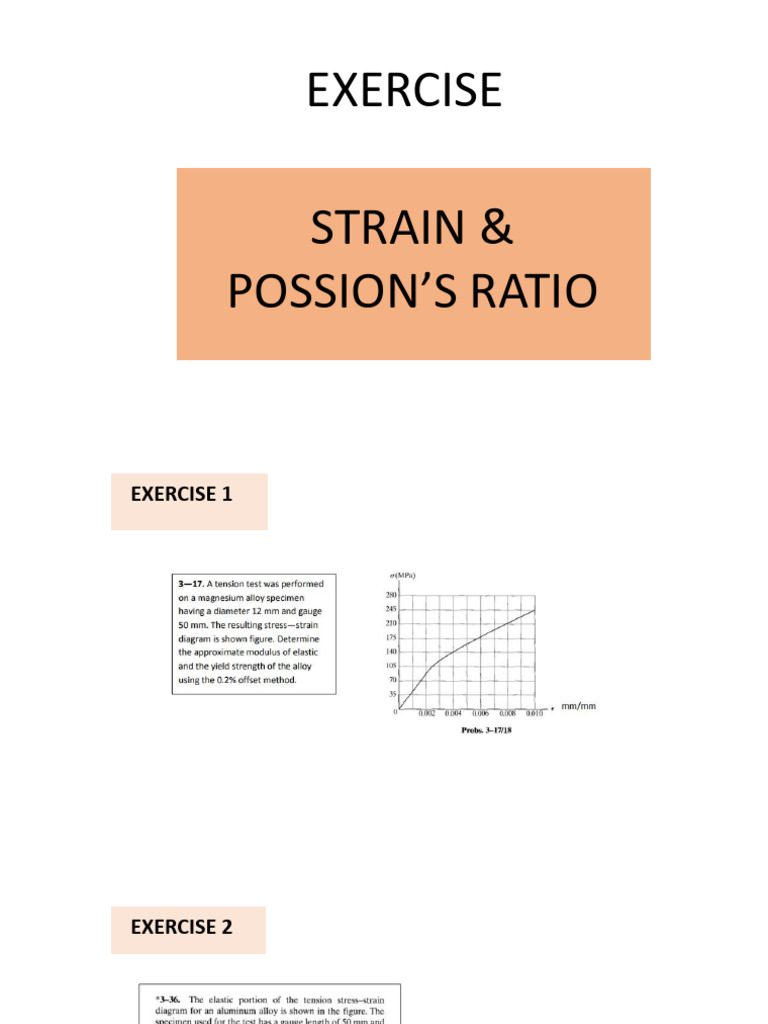 Exercise (Strain Poisson Ratio) | PDF | Young's Modulus | Applied And ...