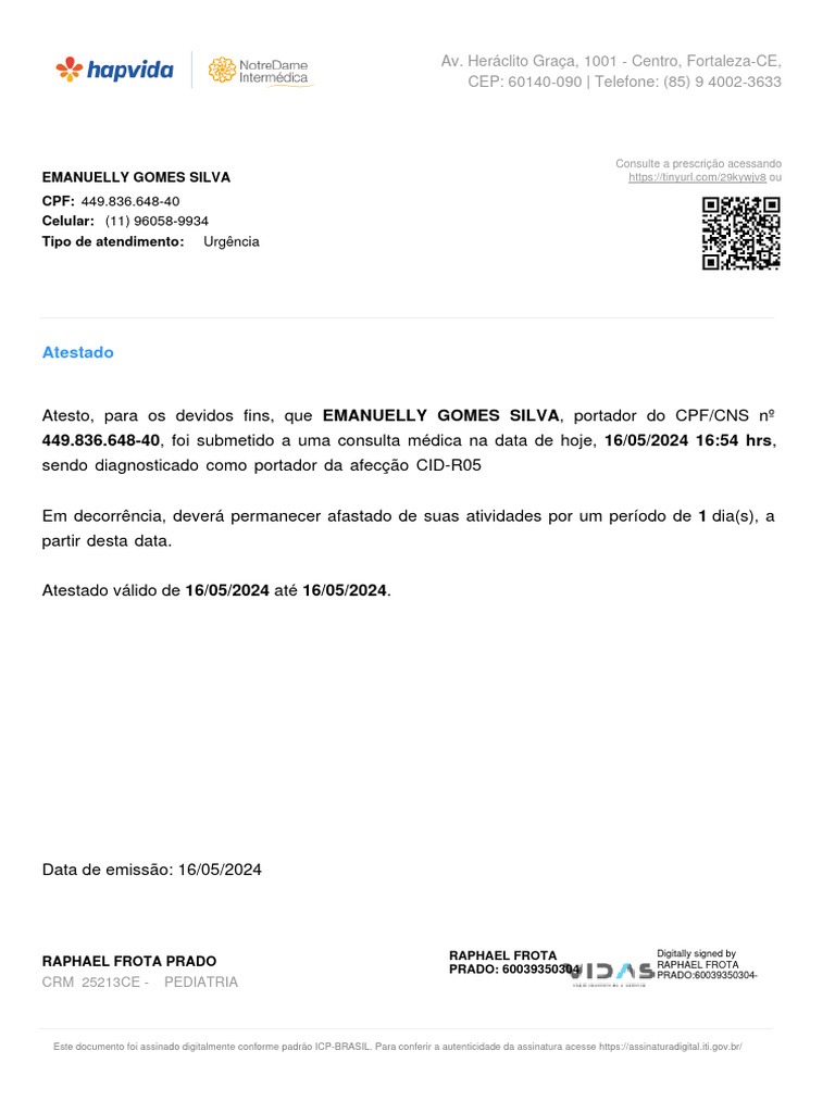 Atestado 449 836 648 40 Foi Submetido A Uma Consulta M dica Na Data