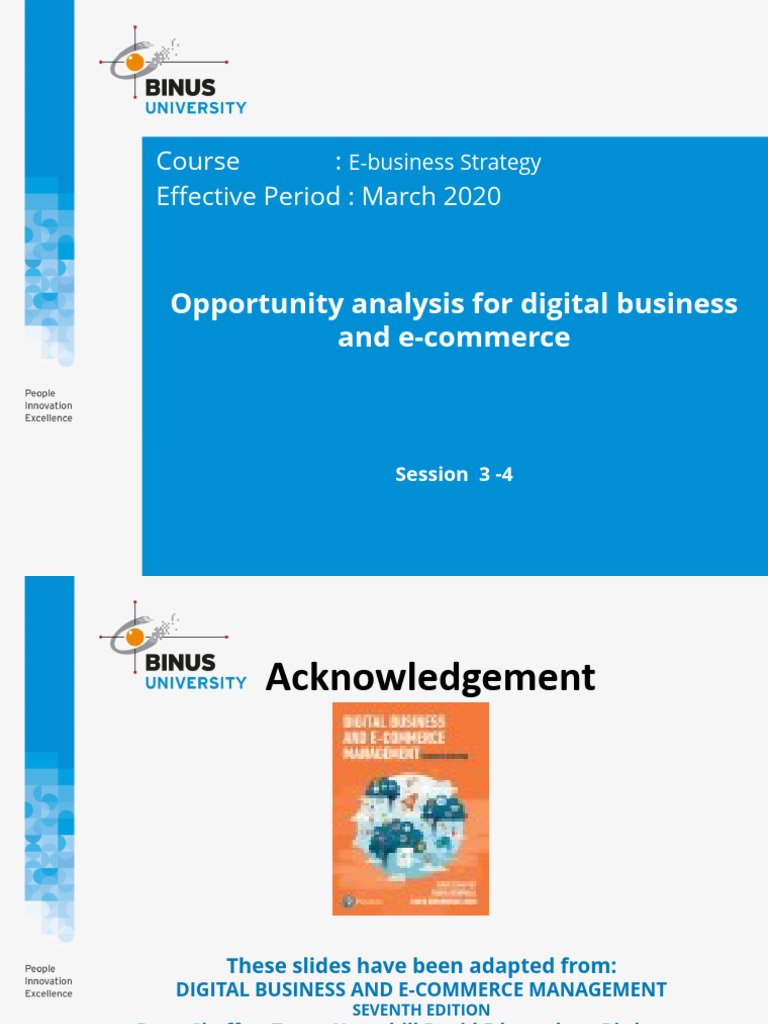 Session 3-4 Opportunity analysis for digital business and e-commerce | Download Free PDF | E ...