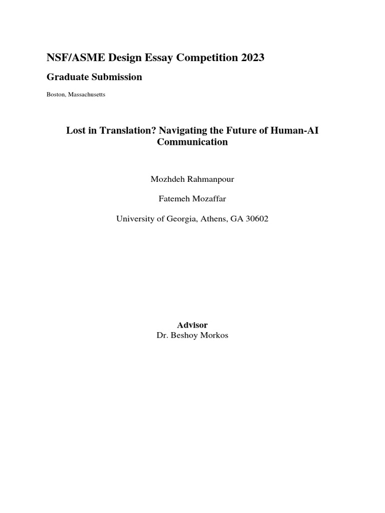 Lost in Translation? Navigating The Future of Human-AI Communication | PDF | Artificial ...