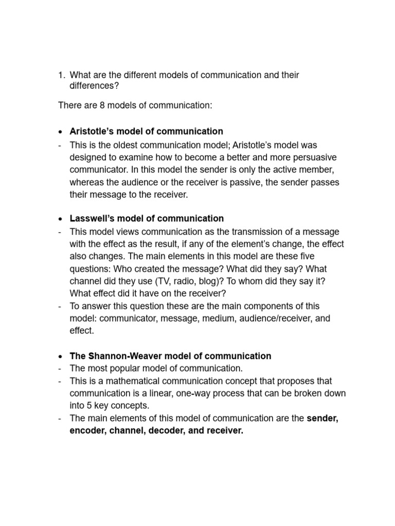 purposive communication model of communication | PDF | Communication | Psychological Concepts
