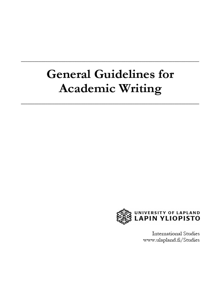 General Guidelines For Academic Writing - Faculty of Education | PDF ...
