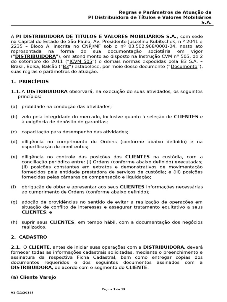 Regras e Parâmetros | PDF | Conformidade regulatória | Business