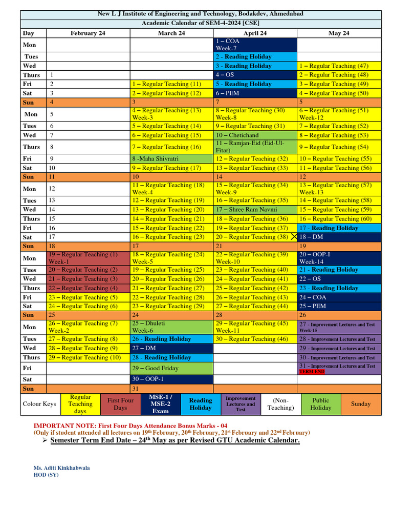 1 - Coa Week-7: Semester Term End Date - 24 | PDF | Academic Term