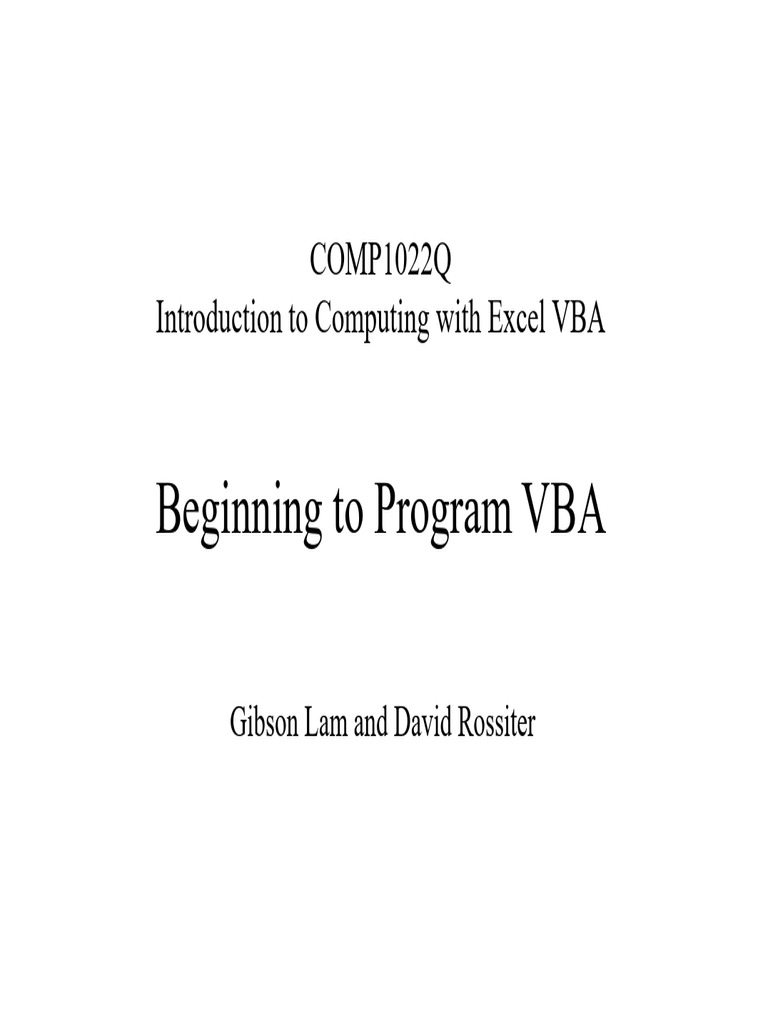 10x 1022q Beginning To Program Vba s2018 BW | PDF | Visual Basic For ... 10x 1022q Beginning To Program Vba s2018 BW | PDF | Visual Basic For ...