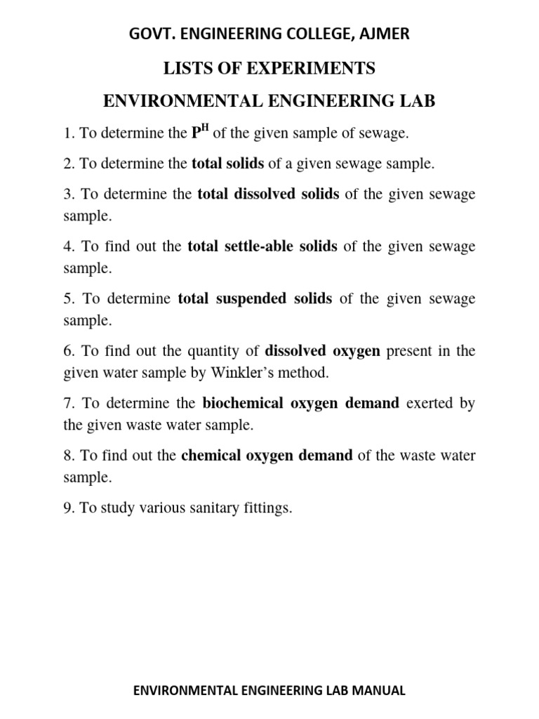 Lab Manual EE-II | Download Free PDF | Ph | Sewage Treatment