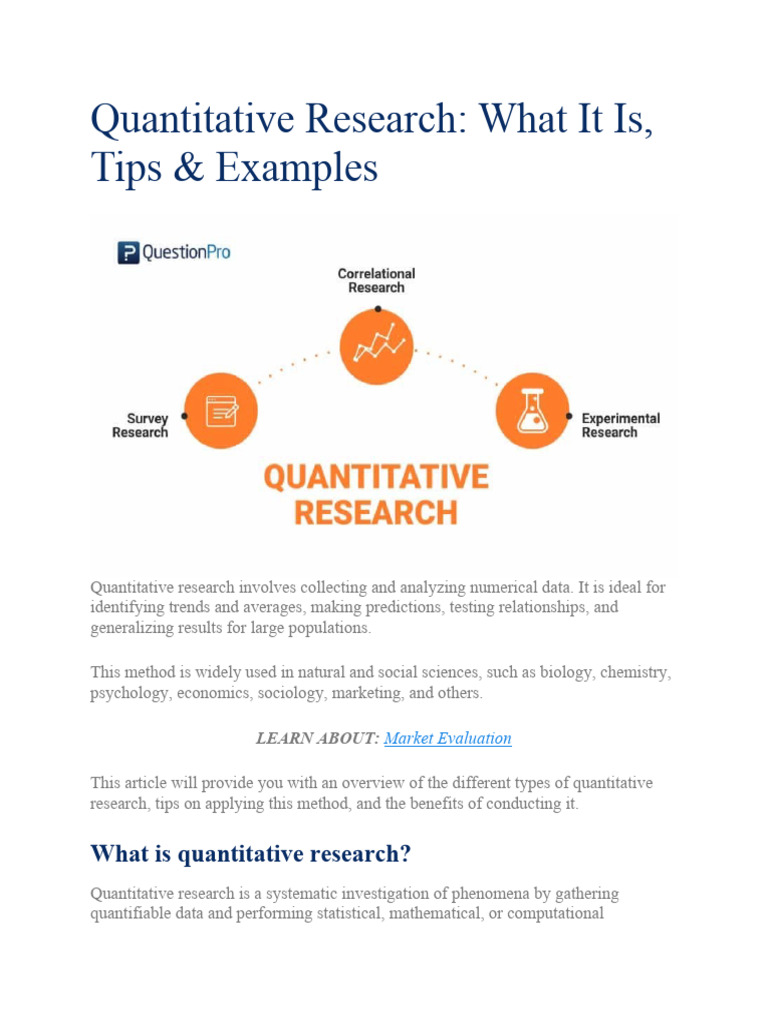 Quantitative Research | PDF | Sampling (Statistics) | Survey Methodology