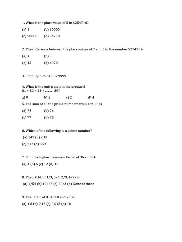 Number System KPR Day 1 (Final) | Download Free PDF | Division (Mathematics) | Numbers