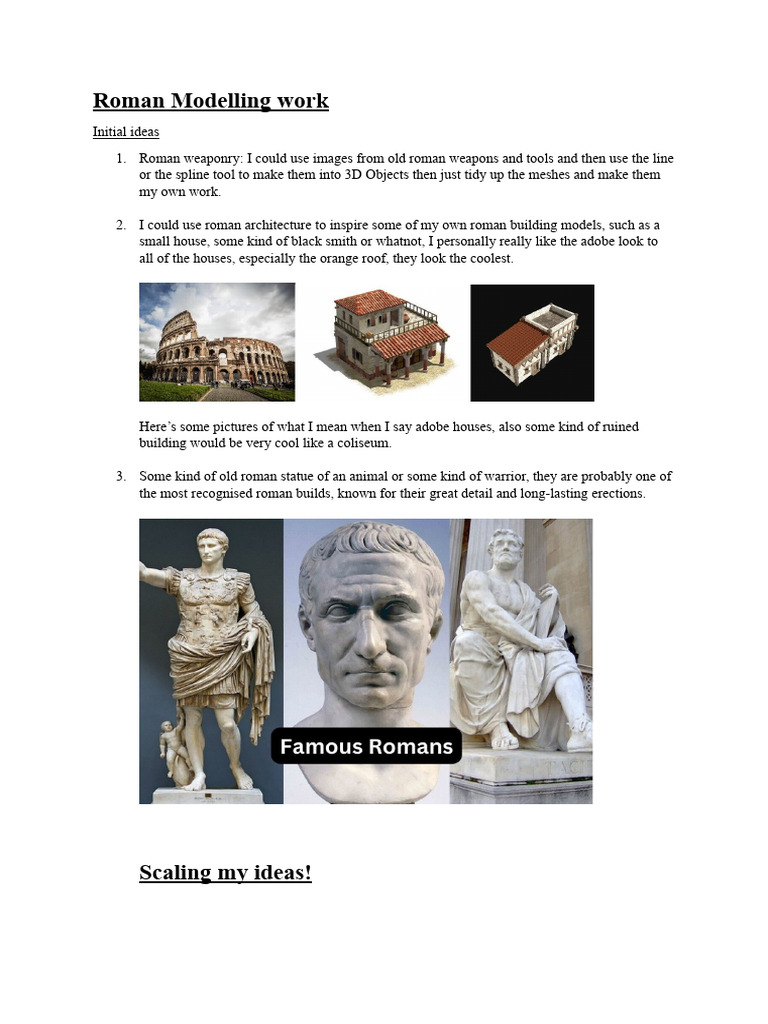 Roman Modelling Work | PDF