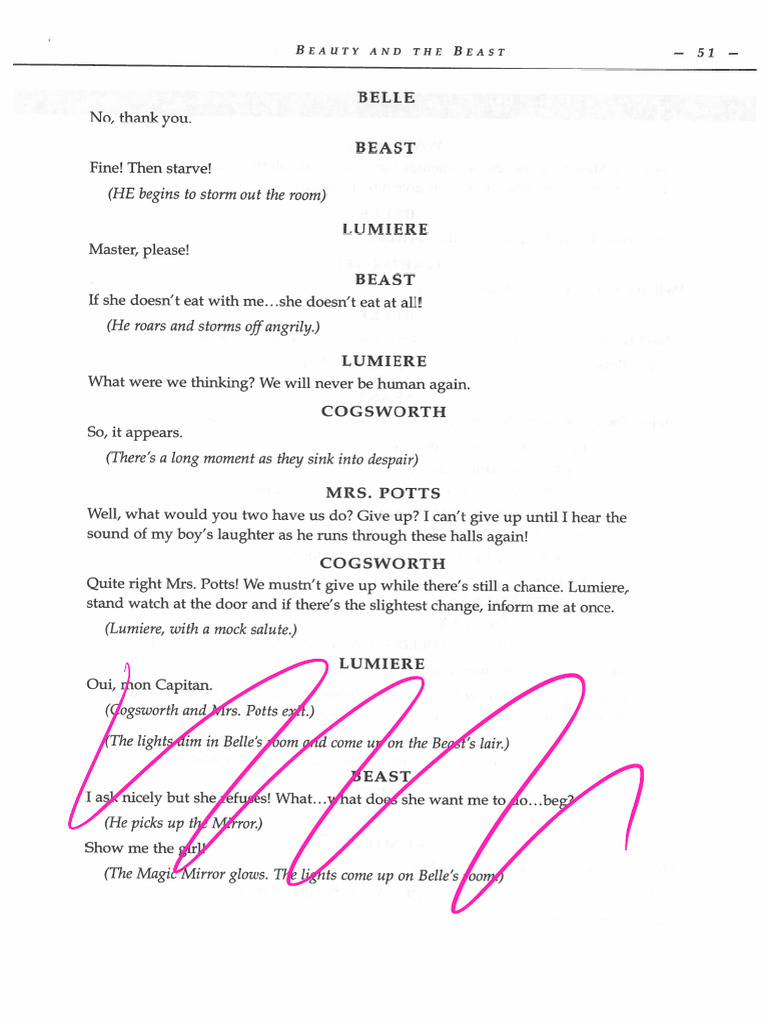 Beauty and The Beast Script | PDF