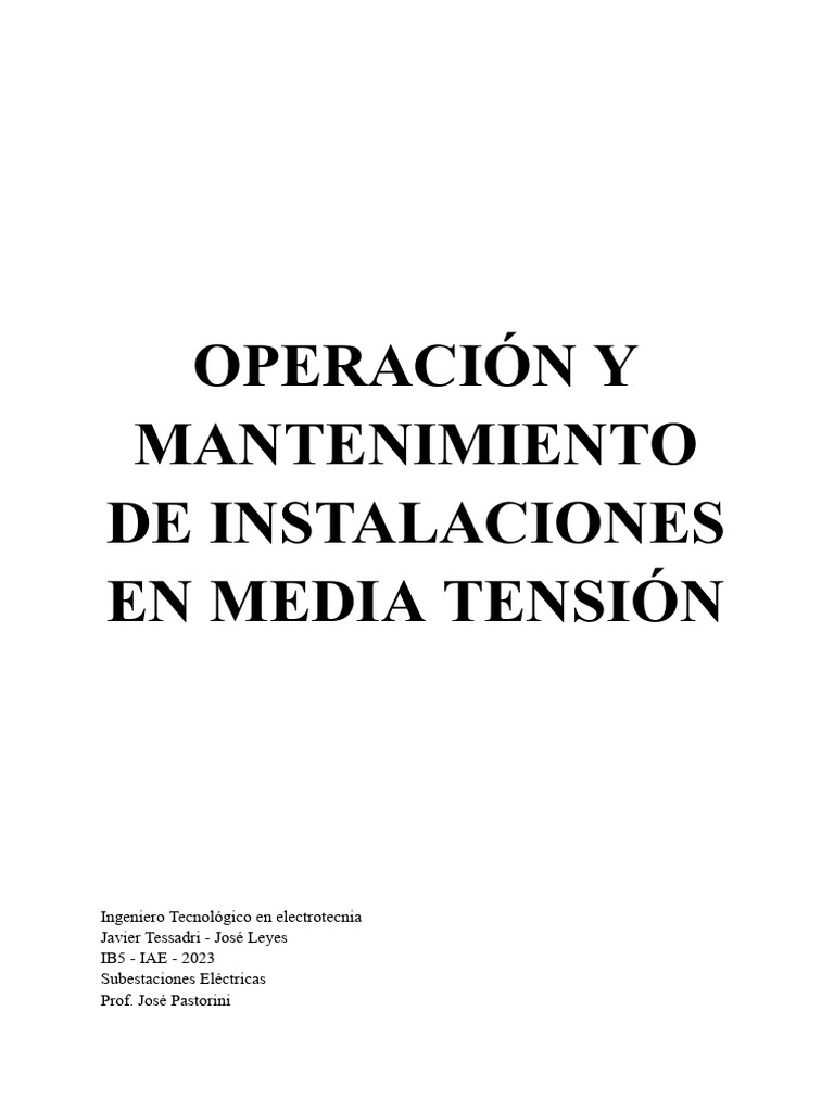 Operación y Mantenimiento de Subestaciones | PDF | Aislador (Electricidad) | Cambiar