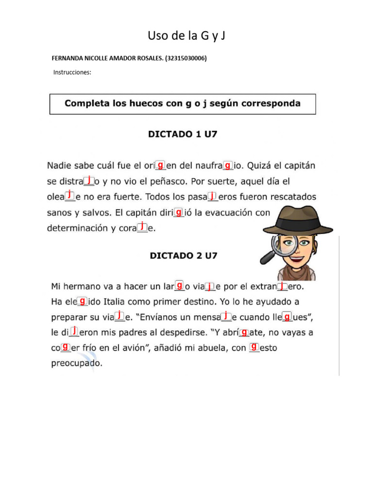 Ejercicios Resueltos: Uso de G y J | PDF