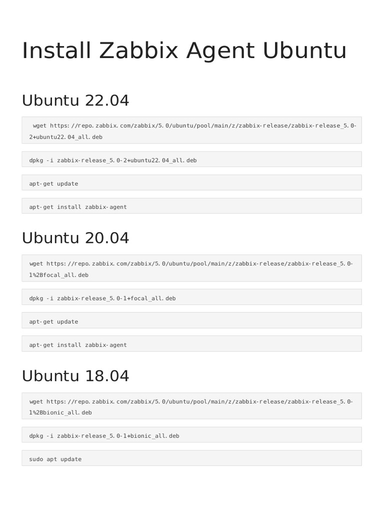 Install Zabbix Agent Ubuntu | PDF | Sudo | Utility Software