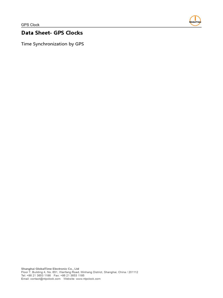 Data Sheet - GPS Clock 2023.12.29 | PDF | Clock | Global Positioning System