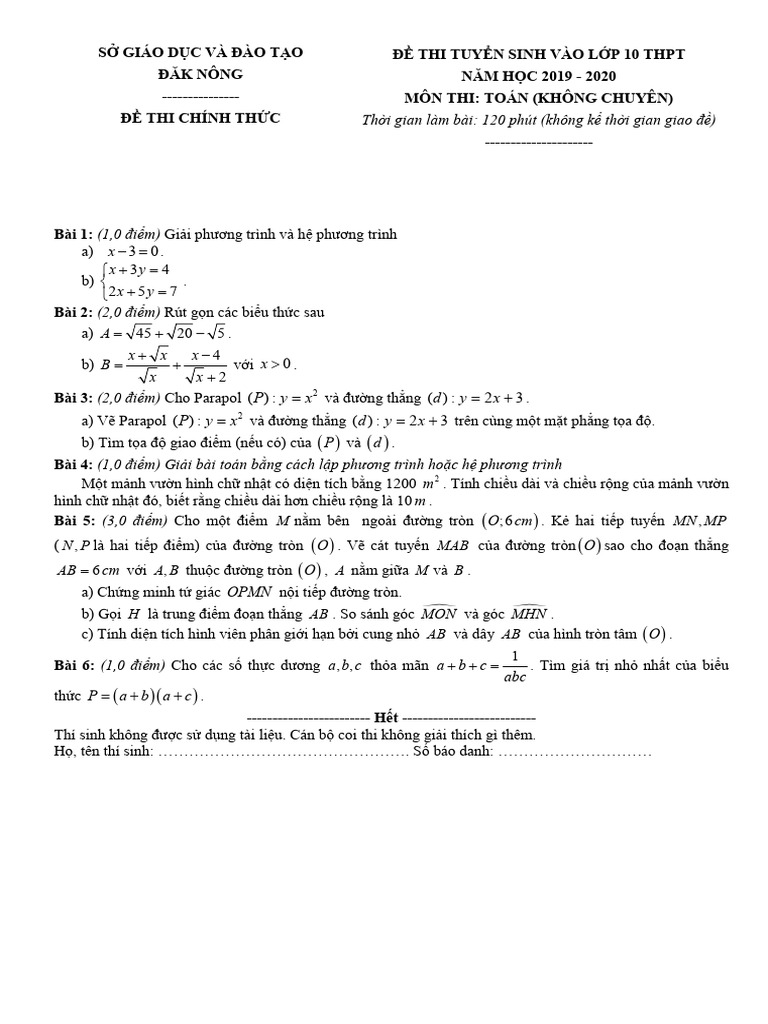 So GDDT Dak Nong | PDF
