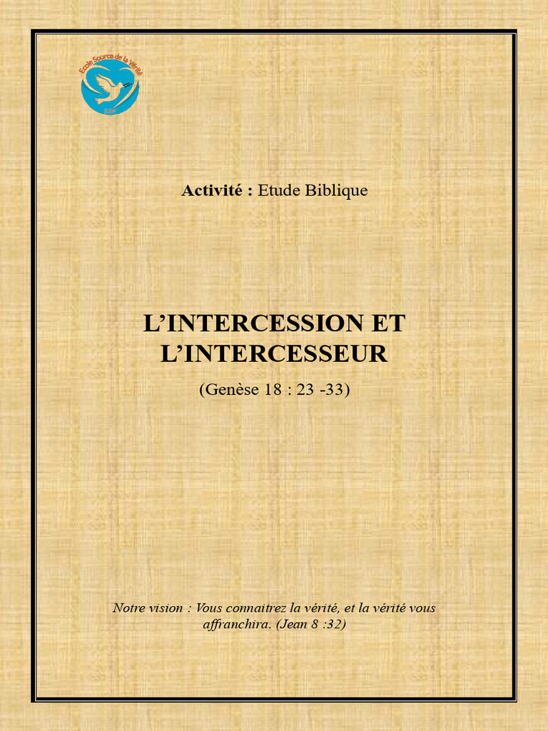 L'intercession Et L'intercesseur | PDF | Prière | Dieu