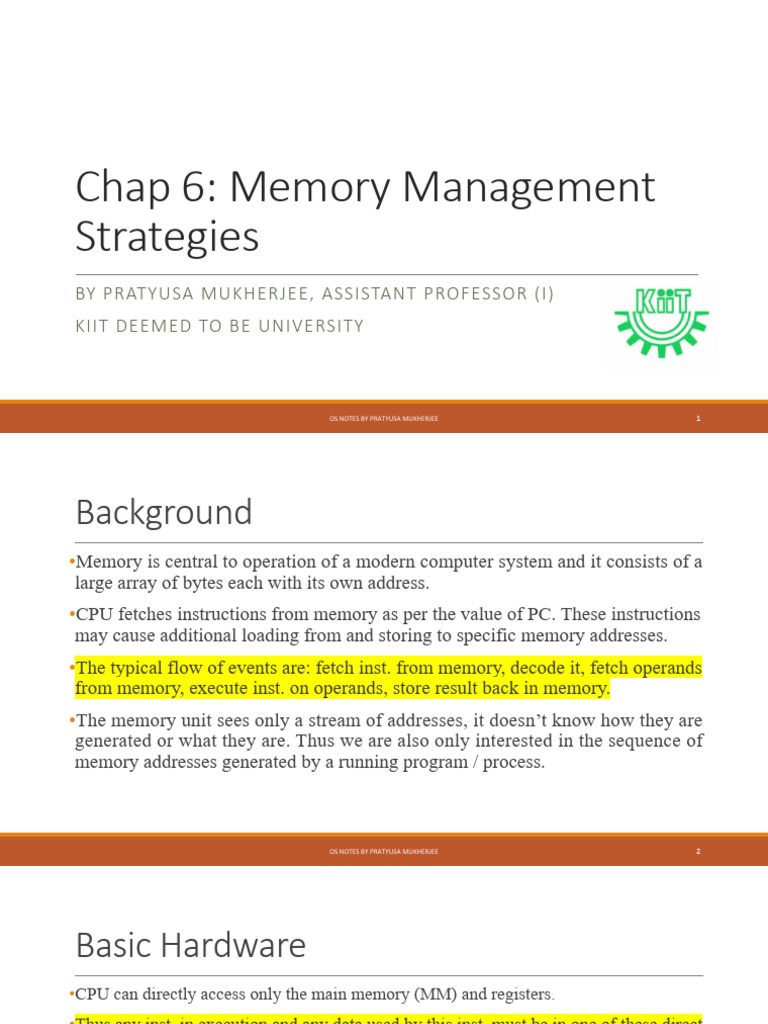 Memory Management for CS Students | PDF | Process (Computing) | Operating System