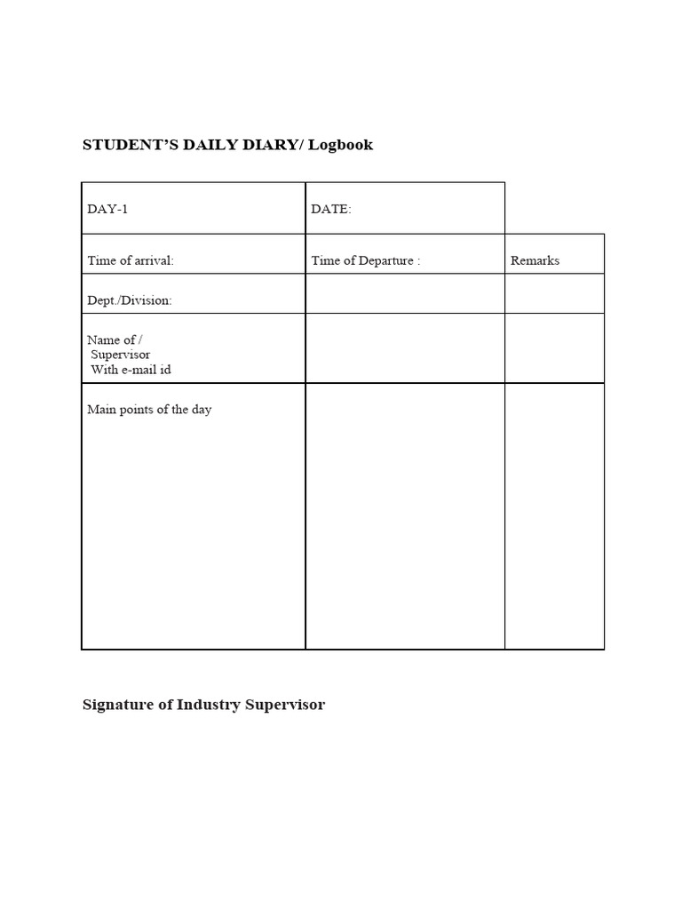 Logbook and Report Instructions | PDF | Internship | Job Hunting
