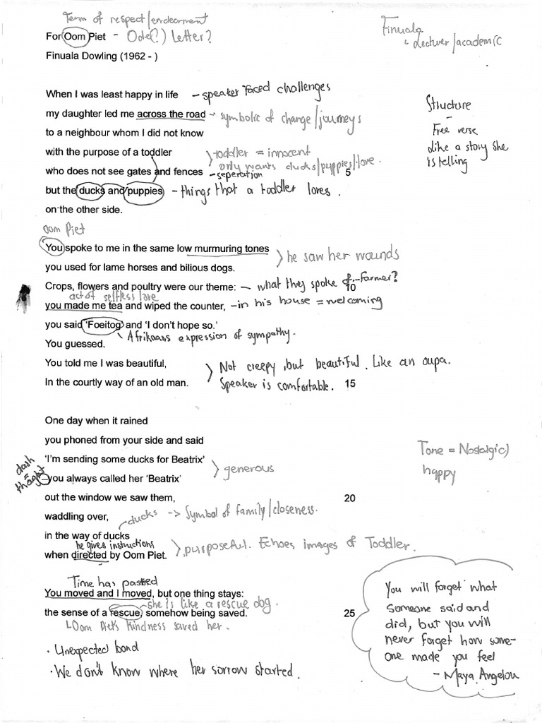 For Oom Piet Annotated | PDF