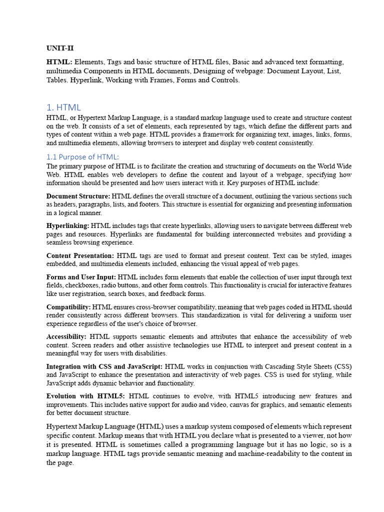 Unit 2 | PDF | Html Element | Html