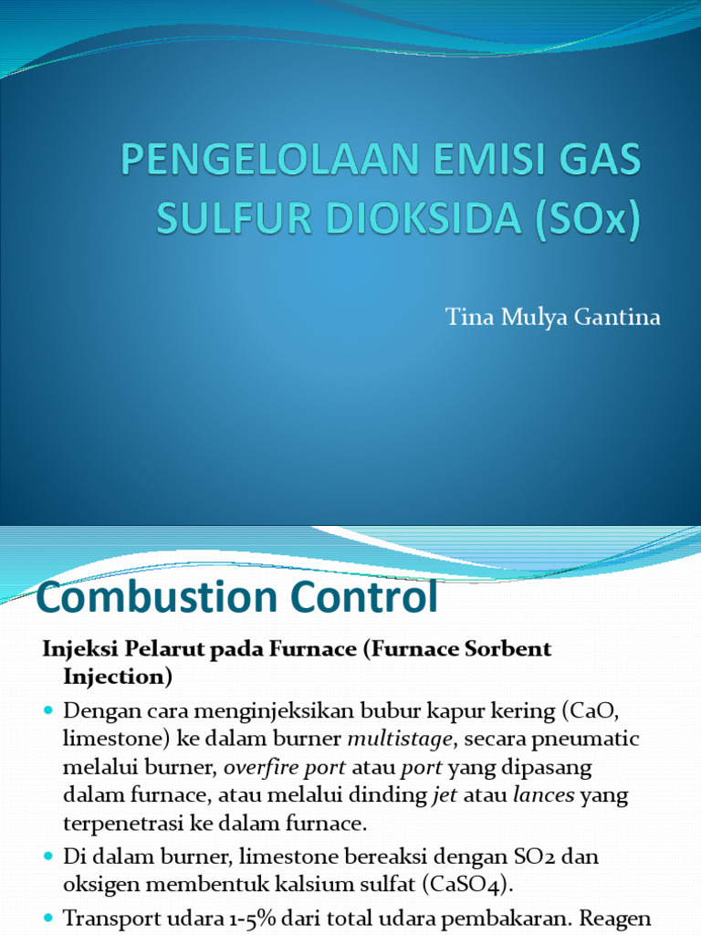 6pengelolaan Emisi Gas SOx | PDF | Griya & Taman