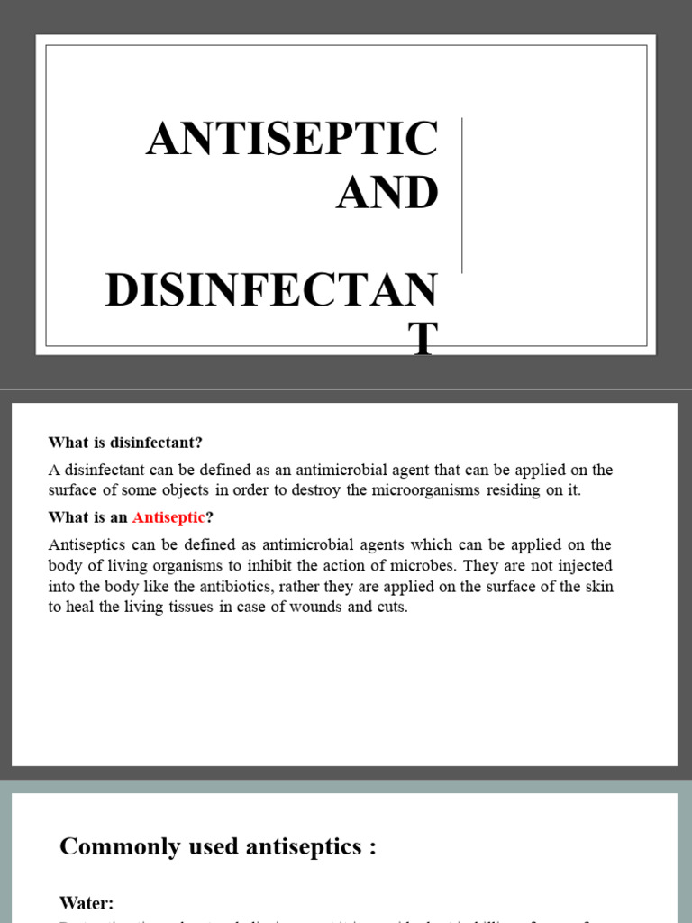 Antiseptic and Disinfectant | PDF | Disinfectant | Antimicrobial