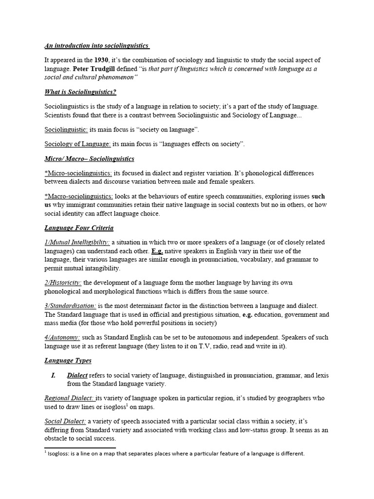 An Introduction Into Sociolinguistics | PDF | Sociolinguistics | Dialect