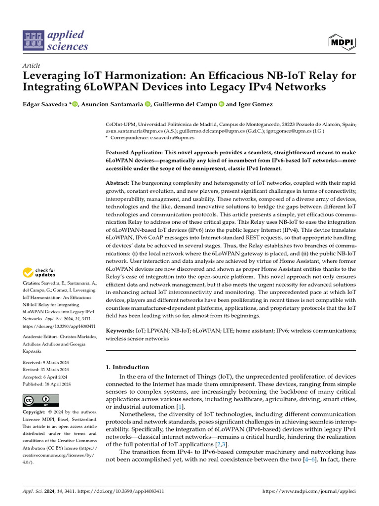 Leveraging IoT Harmonization An Efficacious NB-IoT | PDF | Internet Of Things | I Pv6
