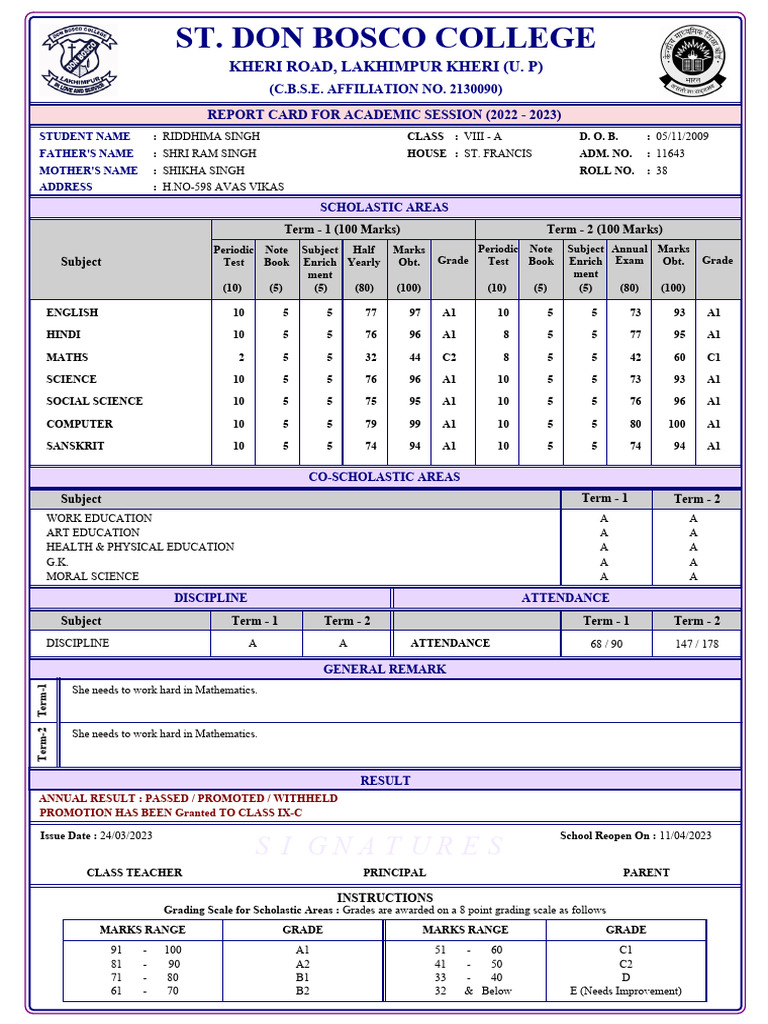Mark Sheet | PDF | Schools