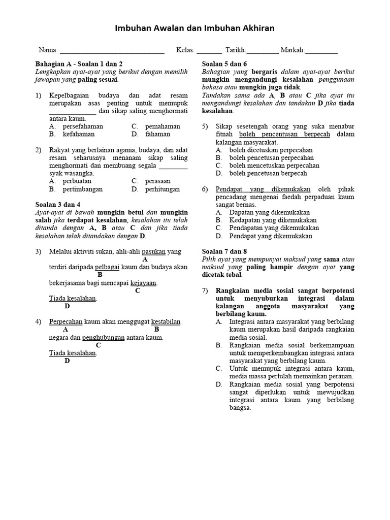 Imbuhan Awalan Dan Imbuhan Akhiran | PDF