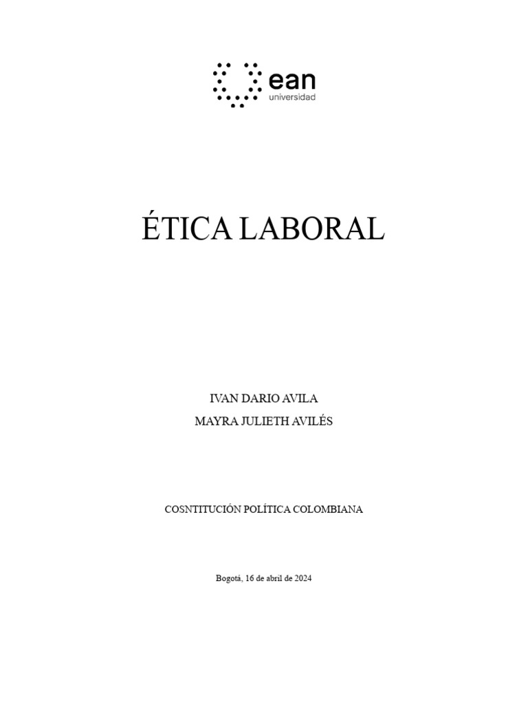 Etica Laboral | PDF | Business | Moralidad