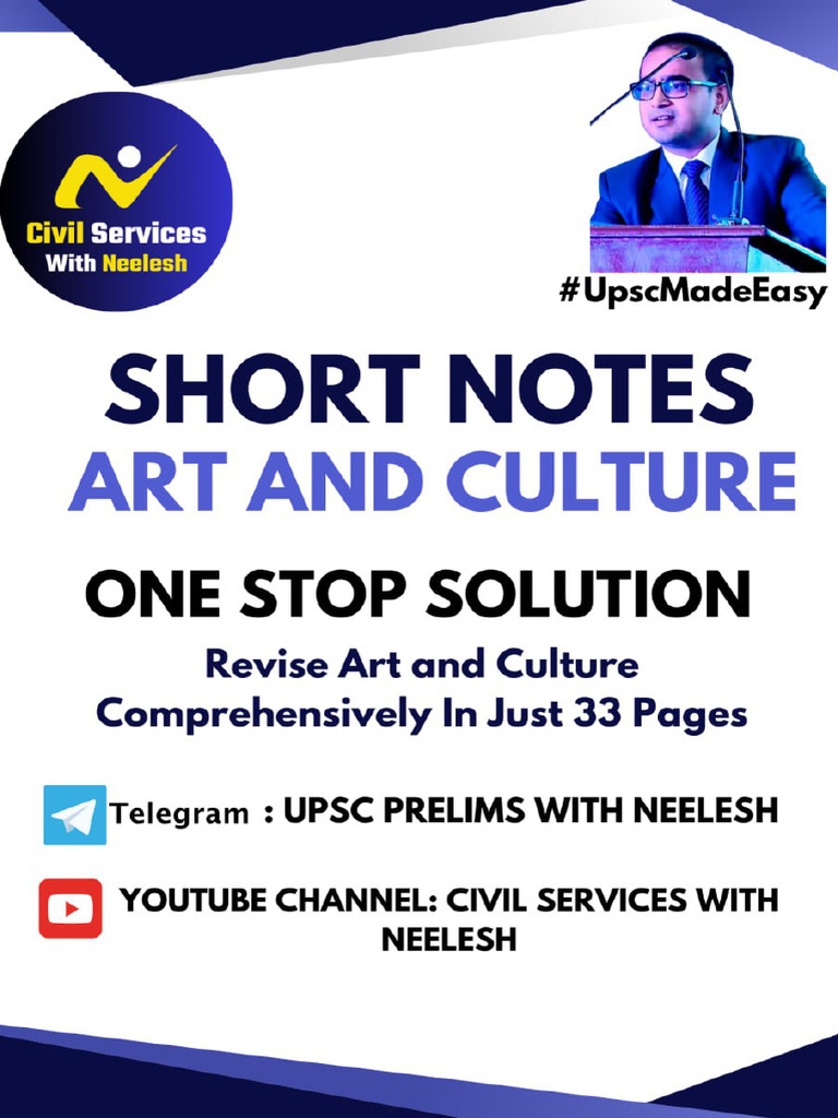 UPSC Art and Culture Short Notes | PDF | Liberal Arts Education
