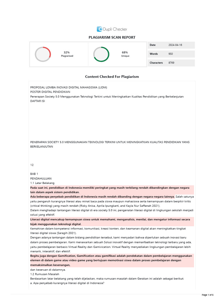 Duplichecker Plagiarism Report | PDF