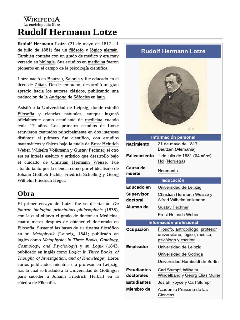 Rudolf Hermann Lotze | PDF | Metafísica